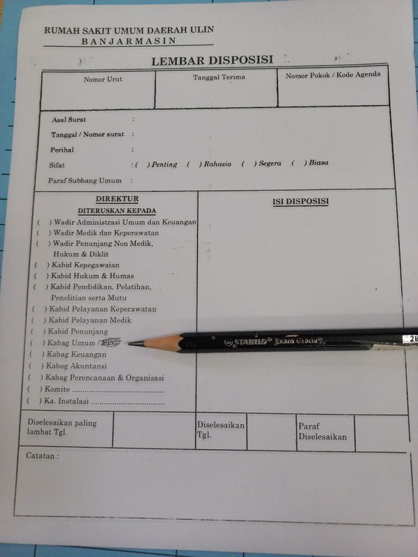 Lembar Disposisi (Direktur)
