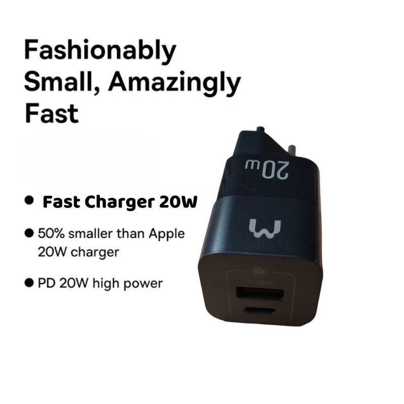 Mediatech Mini Travel Charger 20W Black 630007BLACK