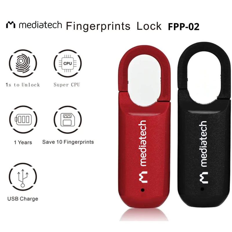 Mediatech Smart Finger Print Padlock FPP-02 For Travel / Gembok Koper ...