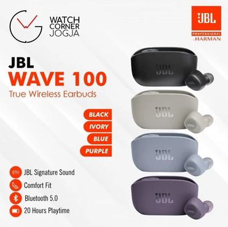 Earphone JBL Wave 100 True Wireless - Putih Gading