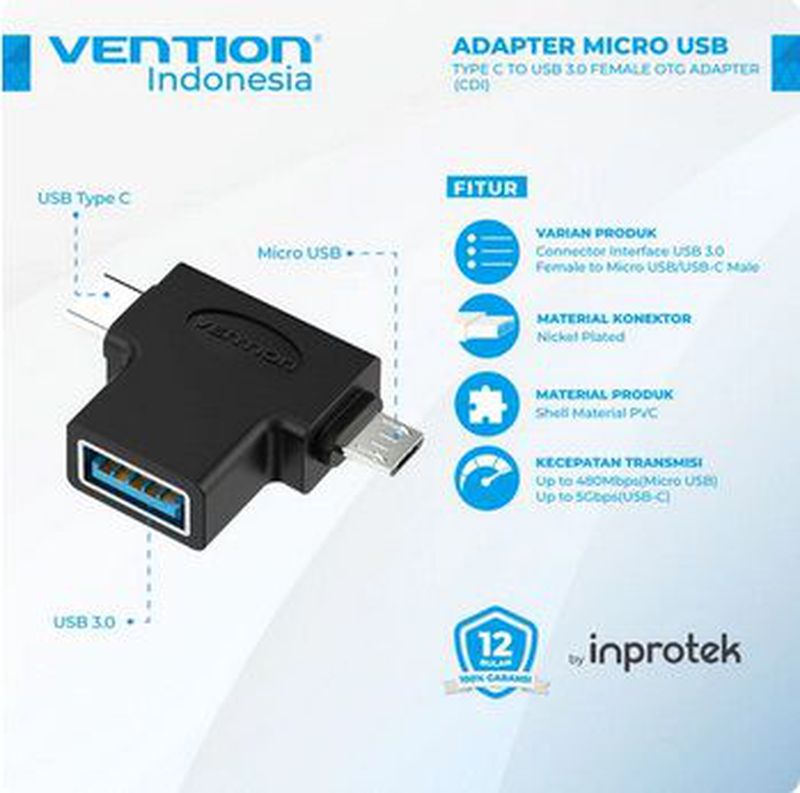 Vention CDI Adapter OTG Micro USB + Type C to USB 3.0