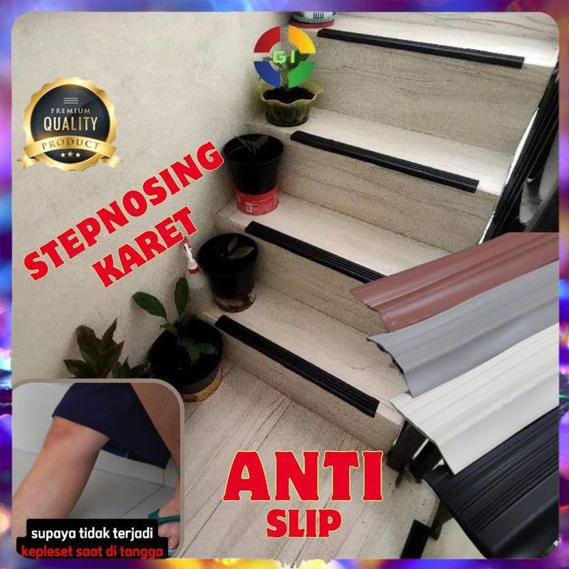 STEP NOSING KARET / LIS TANGGA / ANTI SLIP / LIST TANGGA