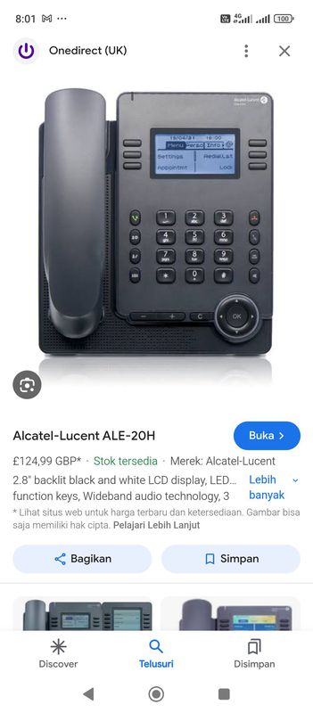 Pesawat Telepon Digital Alcatel type ALE-30h