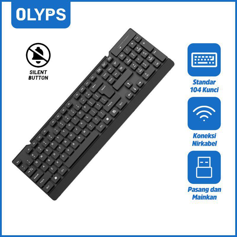 Olyps K21 Wireless Keyboard Silent 2.4Ghz With USB