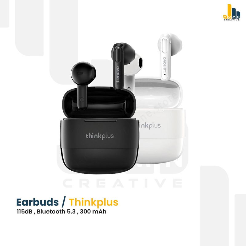 True Wireless Earbuds Lenovo Thinkplus Earphone Nirkabel Bluetooth
