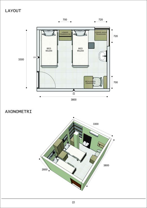 Interior dan Mebel Ruang Fisioterapi