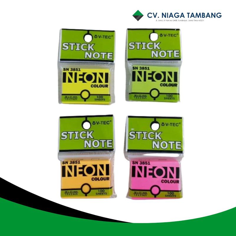 V-TEC STICKY NOTE SN 3851