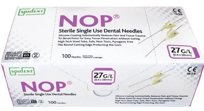 Dental Needle NOP 27G/Long (0.4 X 38 mm) SPIDENT