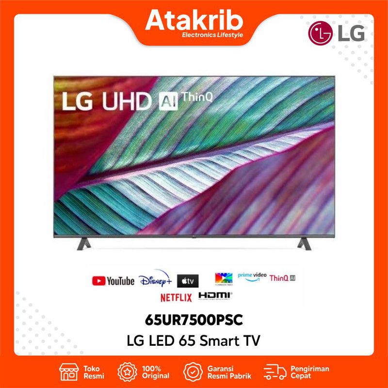 LED SMART TV 4K 65 INCH MERK LG, TYPE 65UR7500PSC + BRACKET STANDING ...