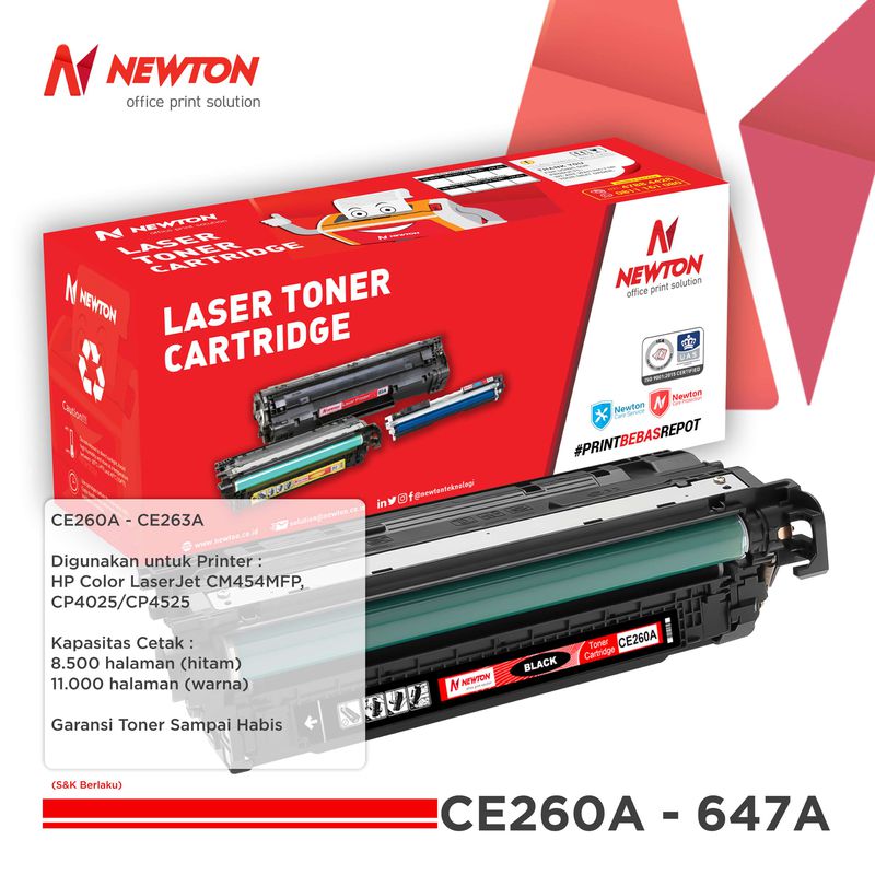 Newton Toner CE260A - 647A - Black