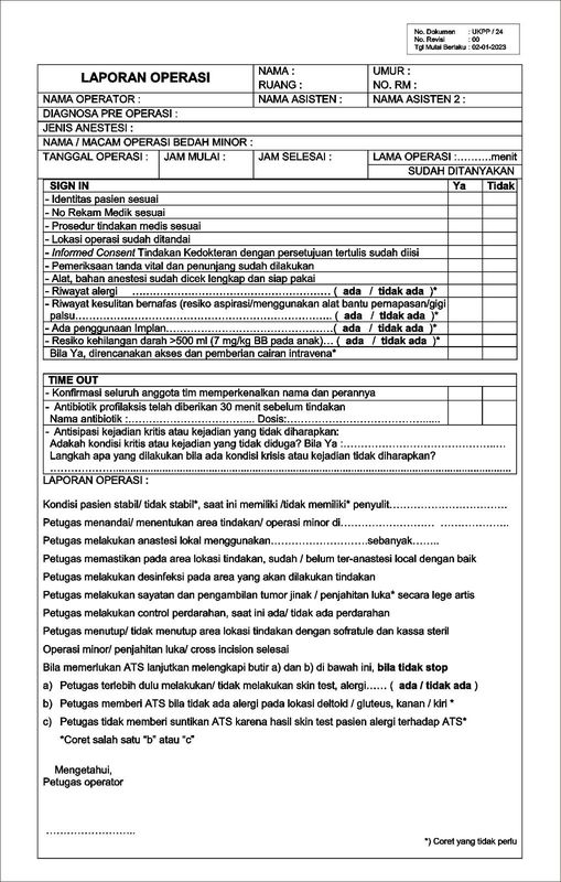 Form Laporan umum Operasi Pus Tempel 2