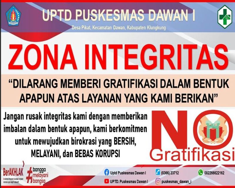 Display Zona Integritas (fleksi + span (rangka kayu), ukuran 100 x 80)