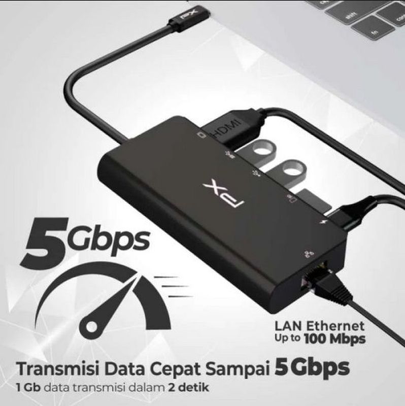 PX Hub Converter USB Type C 3.1 to HDMI 4K LAN USB 6 in 1| PX - UCH06