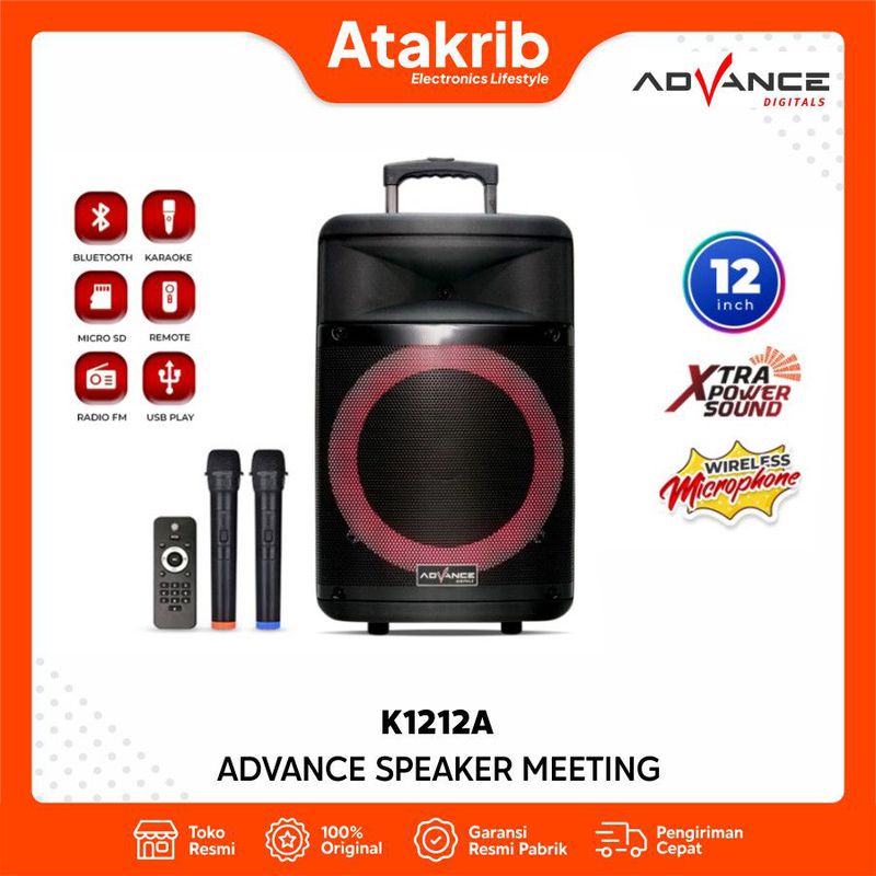 SPEAKER BLUETOOTH PORTABLE MERK ADVANCE, TYPE K1212A