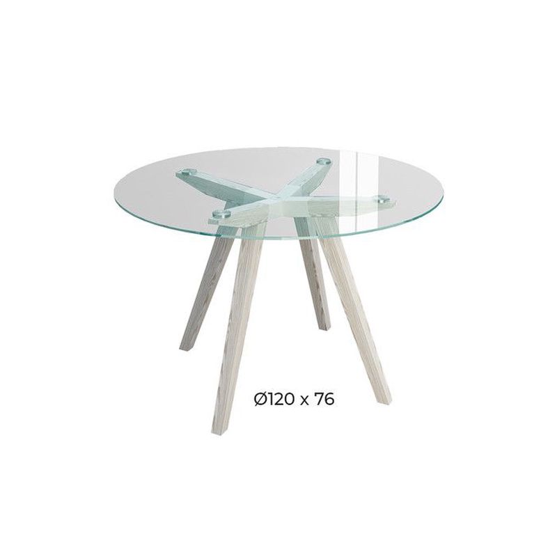 Meja Bulat Kaca (Coffee Table / Meja Tamu) Ukuran Diameter 120cm x t 45 cm