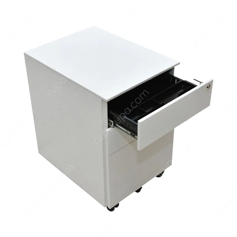 Laci Besi / Mobile Drawer Besi Pedestal - Putih