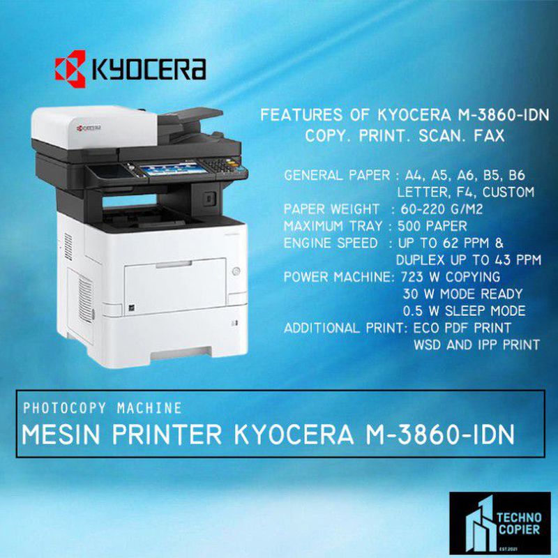 Mesin Fotocopy / Fotokopi Kyocera M 3860 IDN / M3860IDN