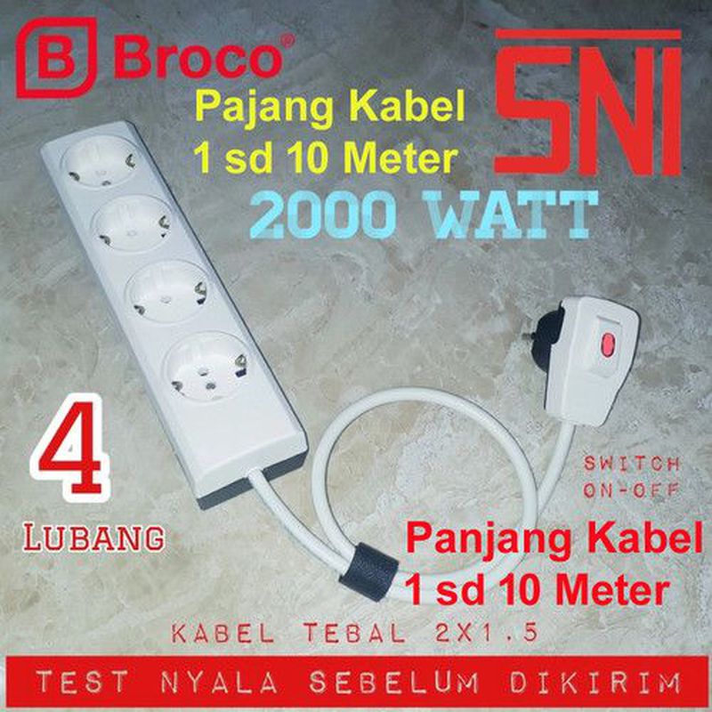 Kabel Extension Tebal 4 Lubang Broco - 10 Meter