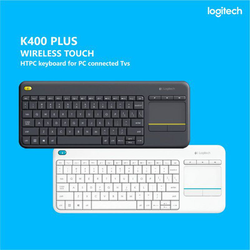 Keyboard Logitech Wireless K400 Plus Putih
