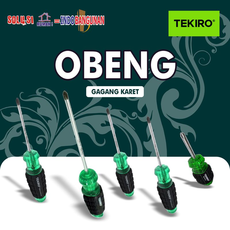 TEKIRO - TKR OBENG GAGANG KARET HIJAU/ OBENG/ OBENG GAGANG KARET - 1 X ...