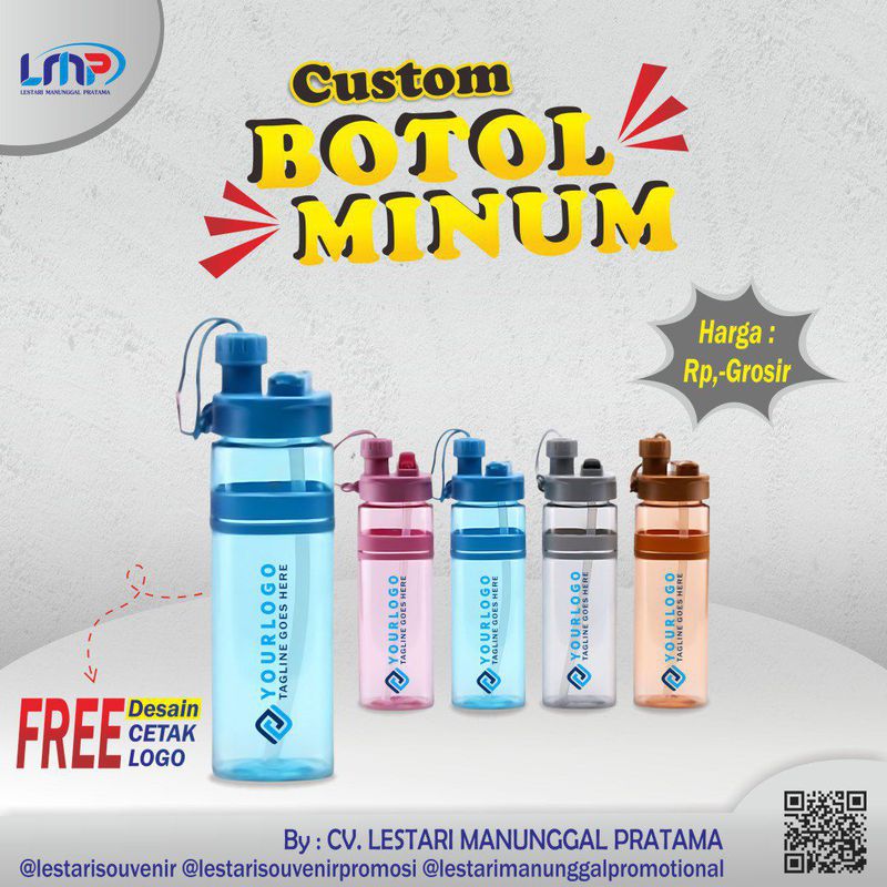 Merchandise Souvenir Custom Botol Minum - Merah