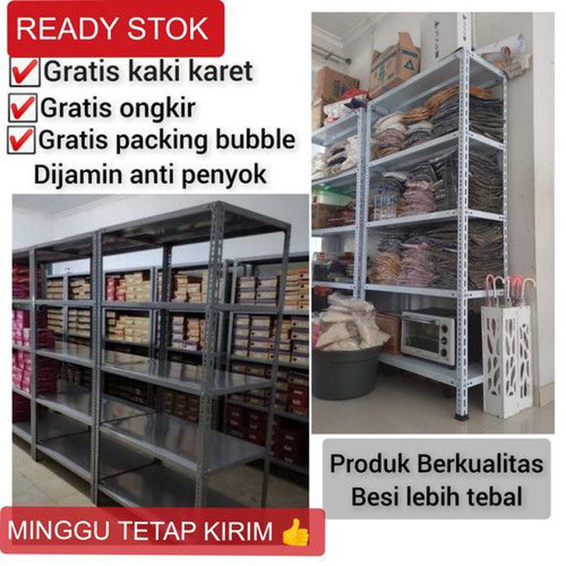 Rak Besi Arsip 40 x 100 x 200cm - Abu abu