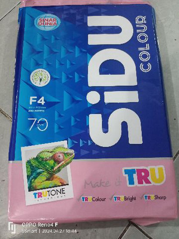 kertas HVS warna pink F4 sidu 70gsm