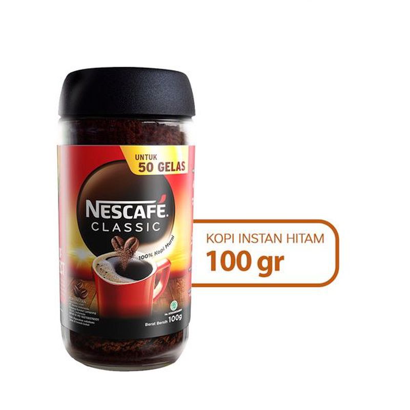 Nescafe Classic Kopi Hitam Instan Jar 100 gr