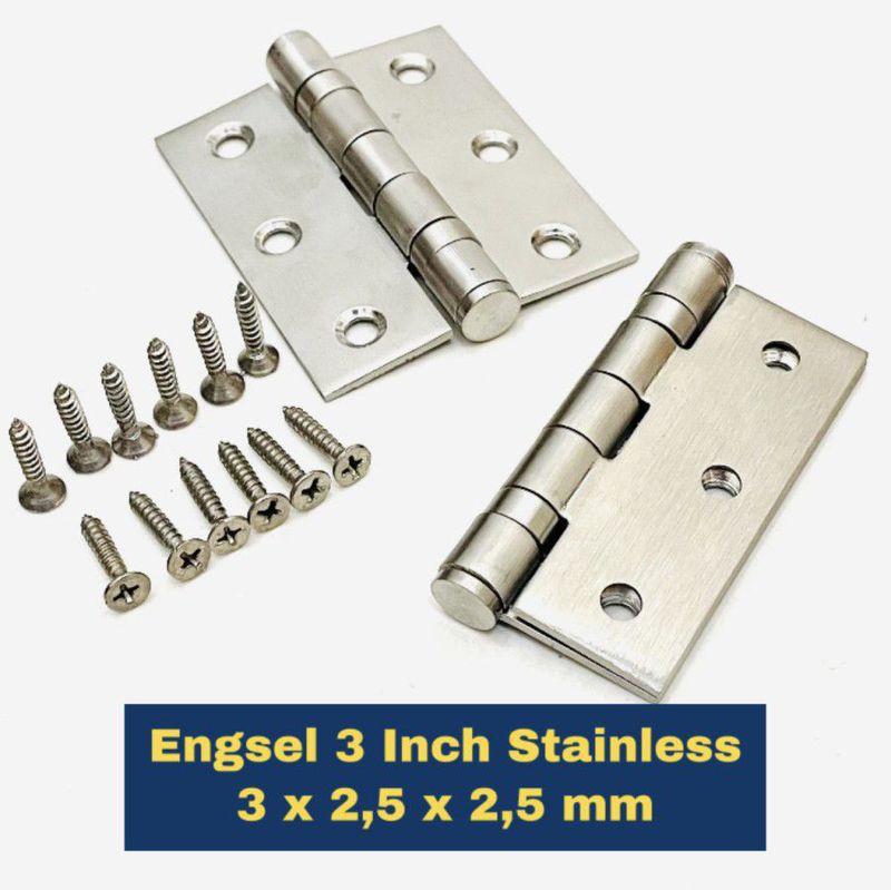 Engsel Stainless 3 Inch Pintu Jendela Lemari Rumah Rak Stenlis 3" - 3 Inch