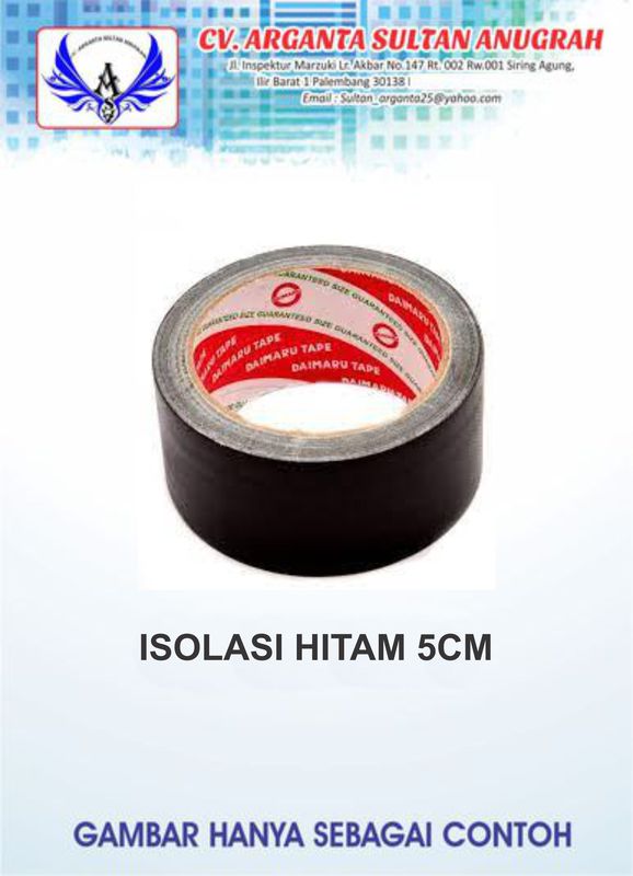 Isolasi Hitam & Bening - Hitam 5cm