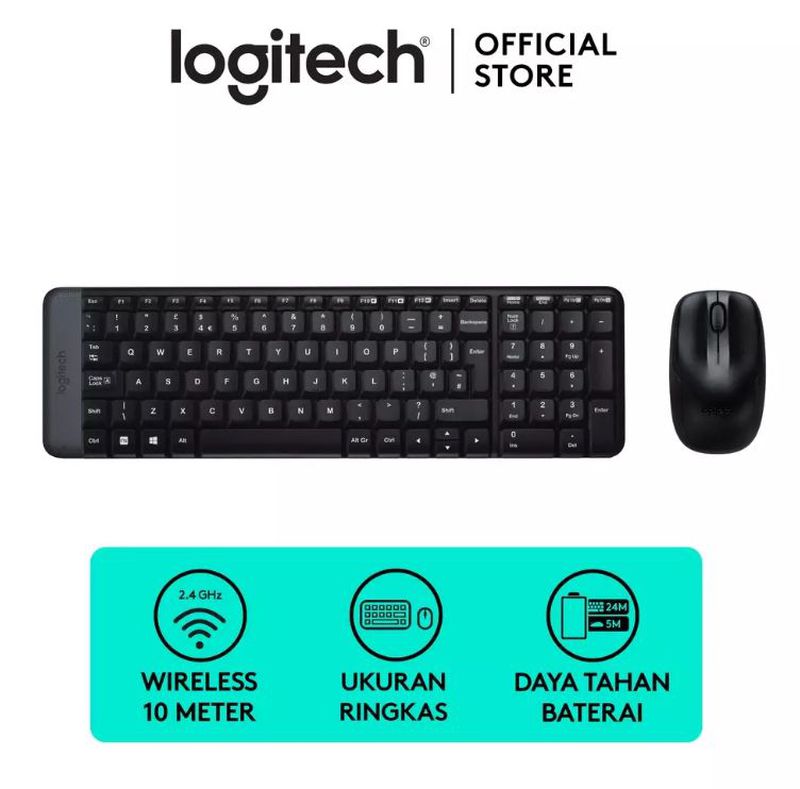 Logitech MK215 Combo Keyboard dan Mouse Wireless Compact