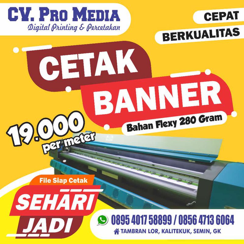 Cetak Banner (Kap. SN**) - 1m X 1m