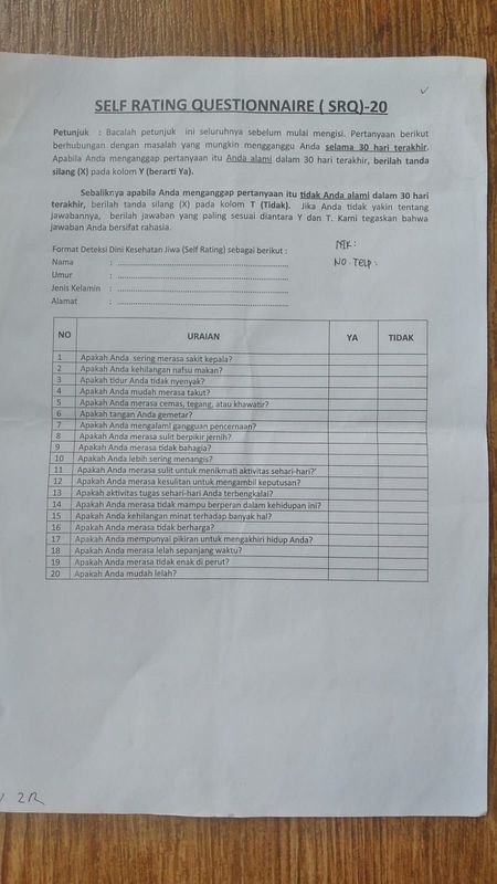 Self rating quisionare