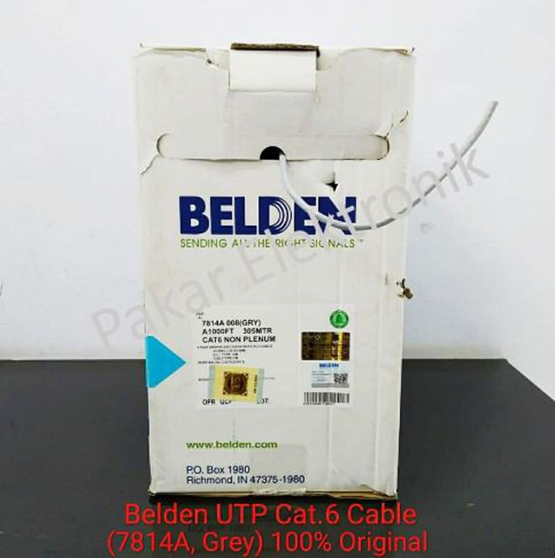 Kabel Belden UTP CAT.6 (7814A) Cable FULL COPPER, Grey (100% Ori)