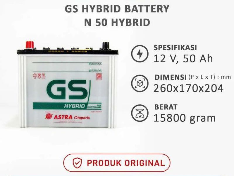 Aki Mobil GS HYBRID N50 48D26R 12V / 50Ah
