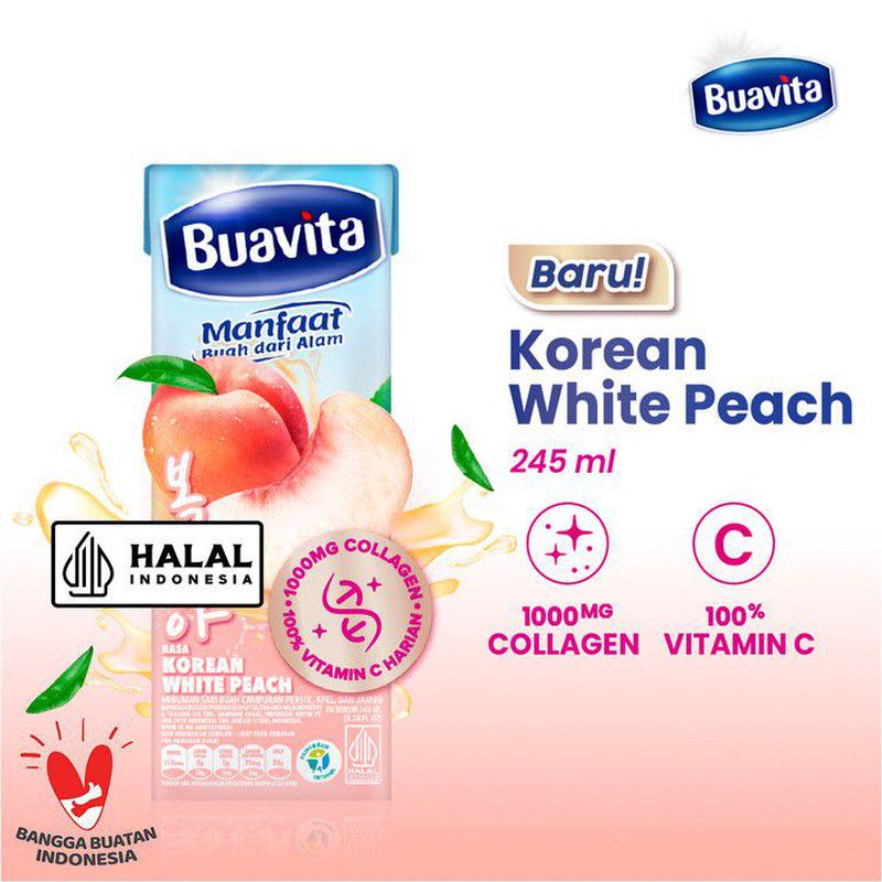 BUAVITA Jus Buah Korean White Peach 245 ml