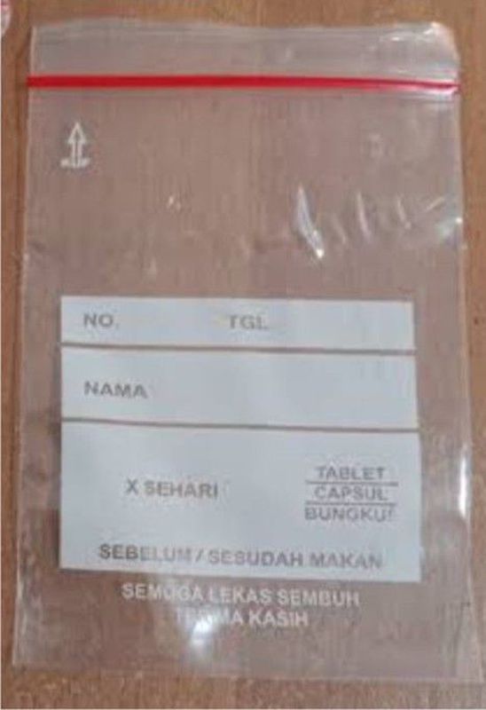 Plastik Klip Obat Besar Sablon