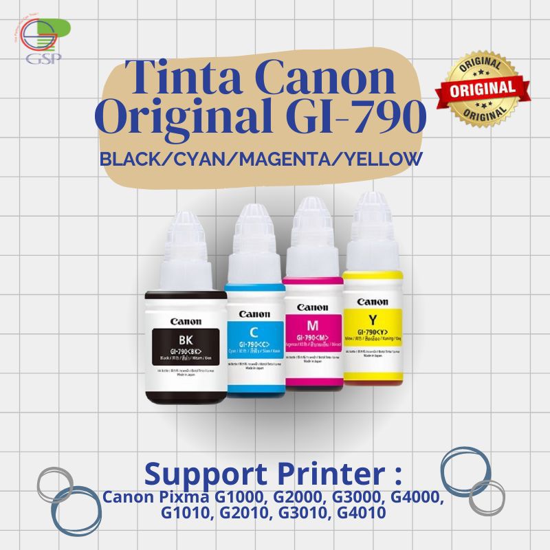 Tinta Canon Pixma GI-790 Black / Cyan / Magenta / Yellow - Hitam