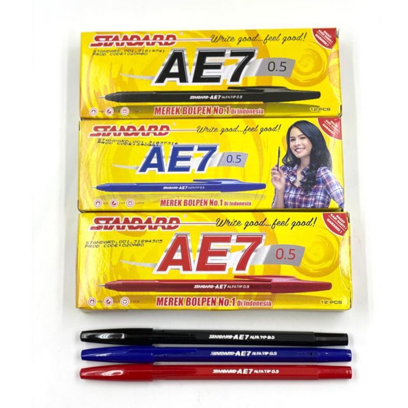 BALLPEN STANDARD AE7 - Merah
