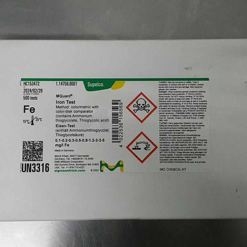 MERCK IRON TEST 0.1 - 0.2 - 0.3 - 0.5 - 0.8
