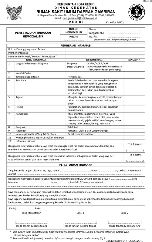 form persetujuan HDRp.300.-