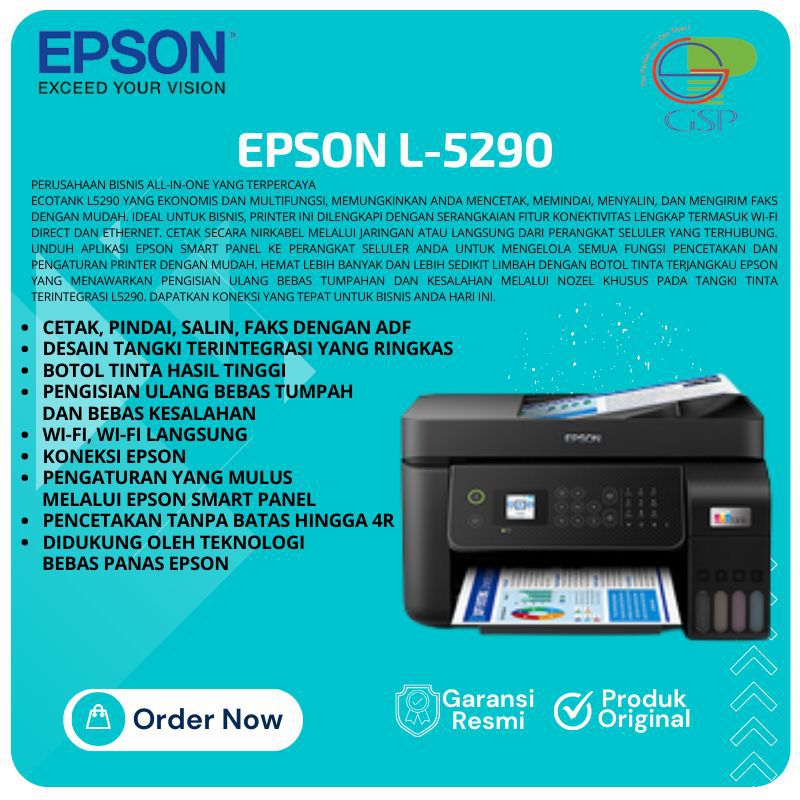 Printer Epson EcoTank L5290 A4 Wi-Fi All-in-One Ink Tank with ADF