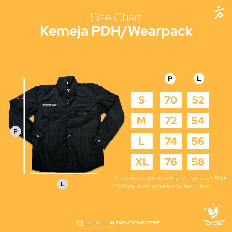 Custom Seragam Pakaian Dinas Harian PDH PDL - Nagata - Lengan Panjang