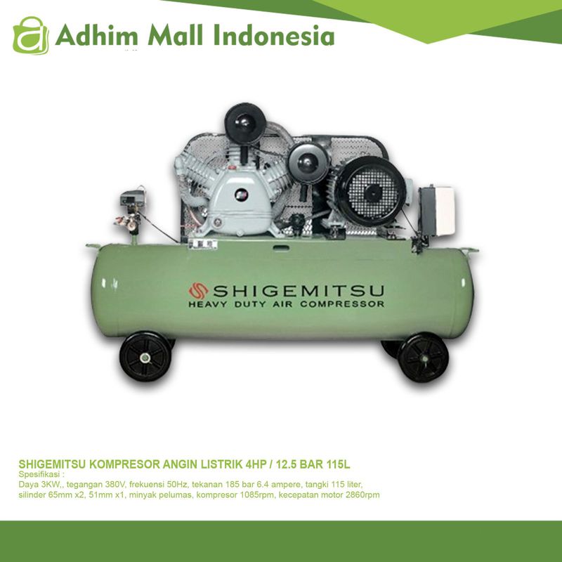 SHIGEMITSU KOMPRESOR ANGIN LISTRIK 4HP / 12.5 BAR 115L