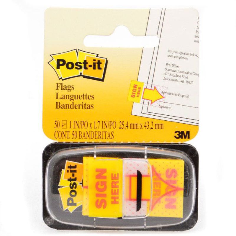 STICKY NOTE SIGN HERE 3M 680-9