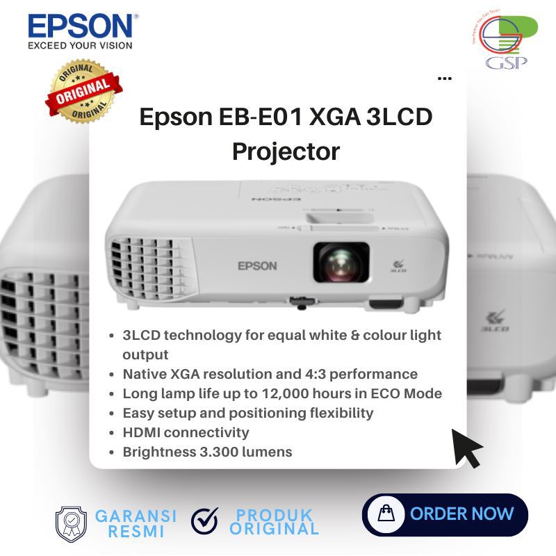 Epson EB-E01 XGA 3LCD Projector