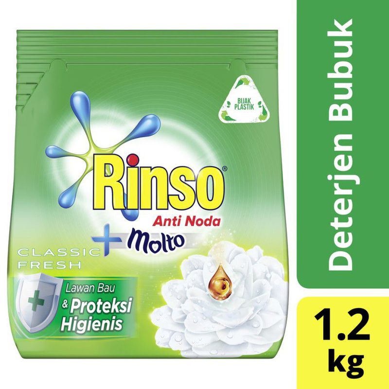 DETERJEN BUBUK RINSO 1,2 KG POWDER DETERGENT