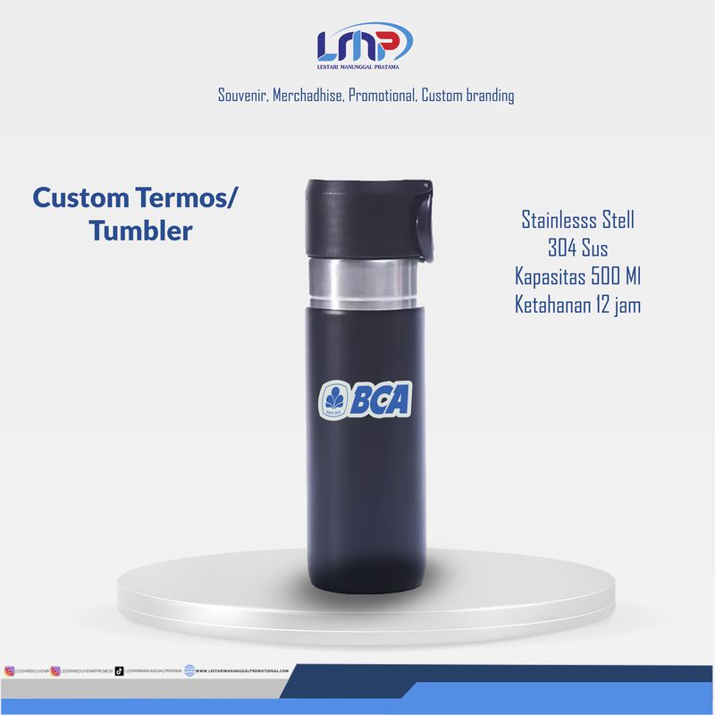 Merchandise Souvenir Tumbler / Termos Custom Code#1008 - Hitam