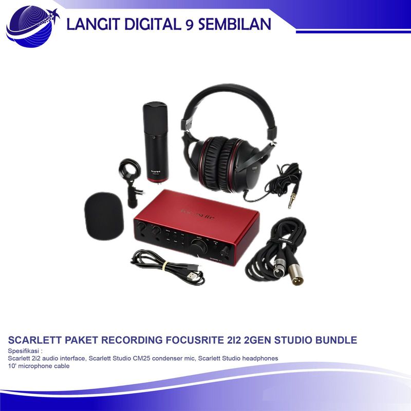 SCARLETT PAKET RECORDING FOCUSRITE 2I2 2GEN STUDIO BUNDLE
