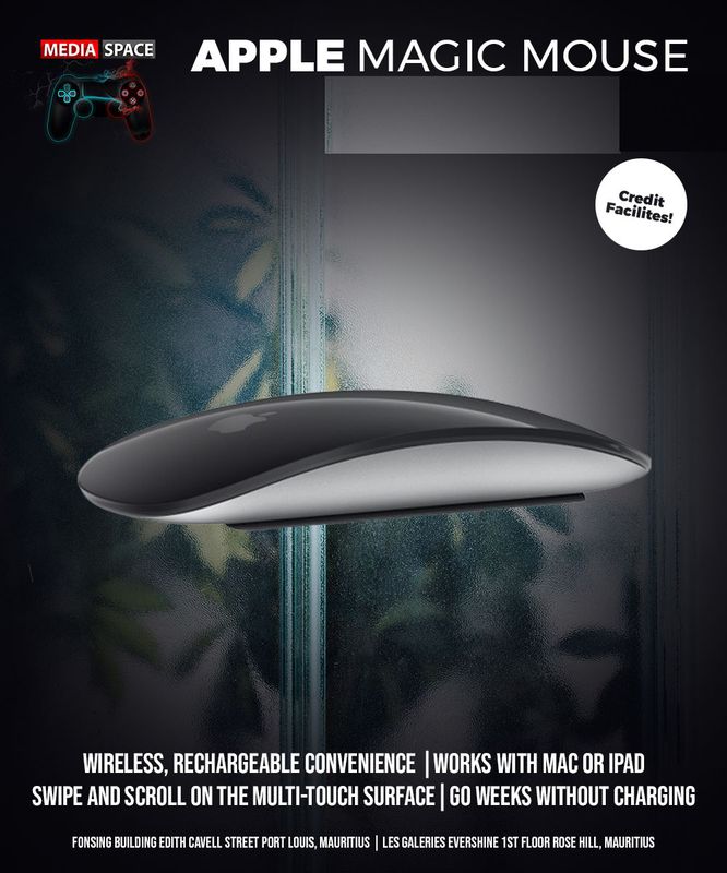 Apple Magic Mouse - Black Multi Touch Surface - Ibox